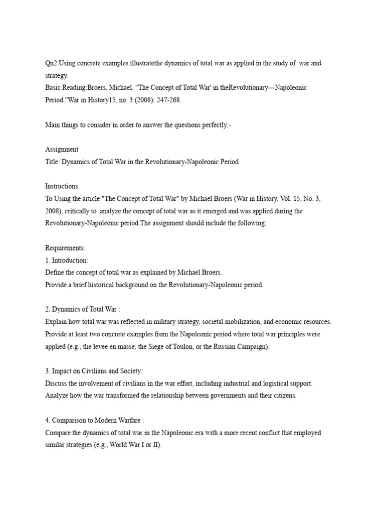 Robert Kisunte - Qn2.HI - 121 - Assignment | PDF | Total War | Military ...
