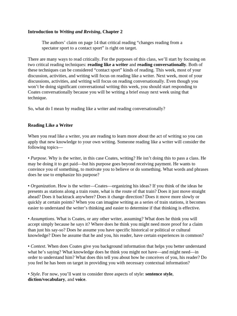 Introduction to Writing and Revising, Chapter 2 | PDF | Writers | Essays