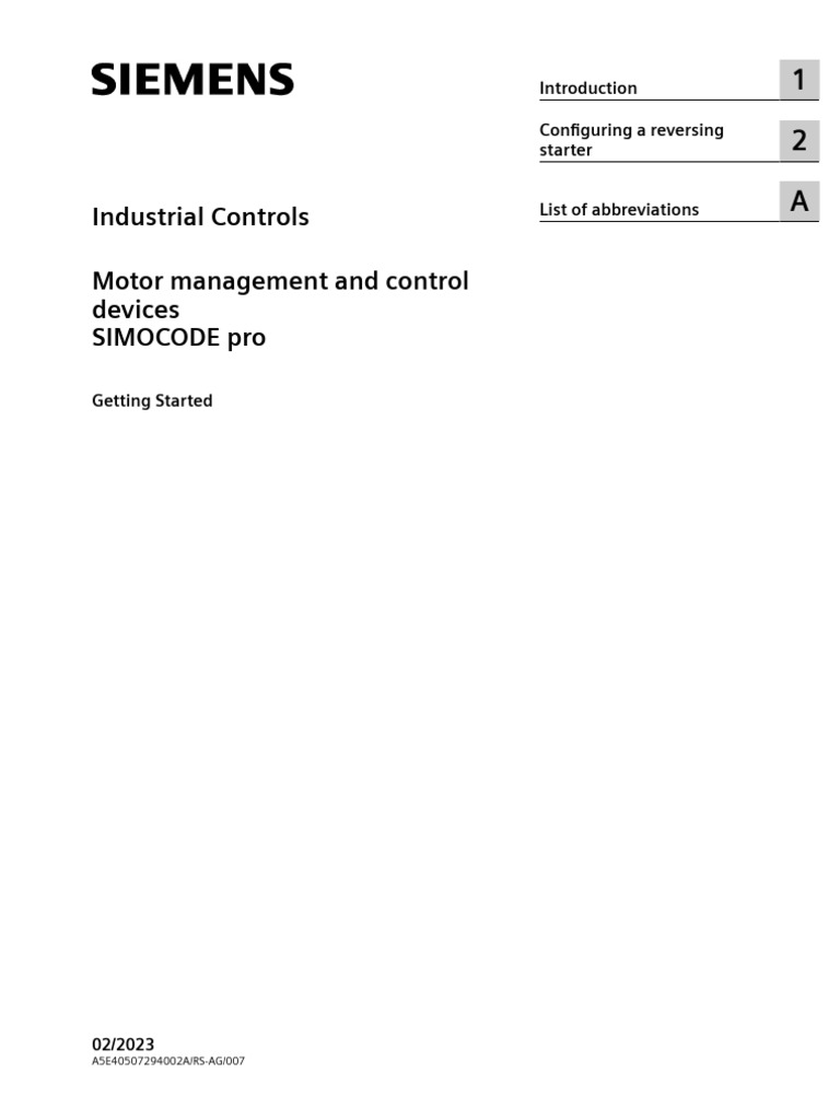 Getting Started SIMOCODE Pro en-US | PDF | Safety | Electrical Impedance