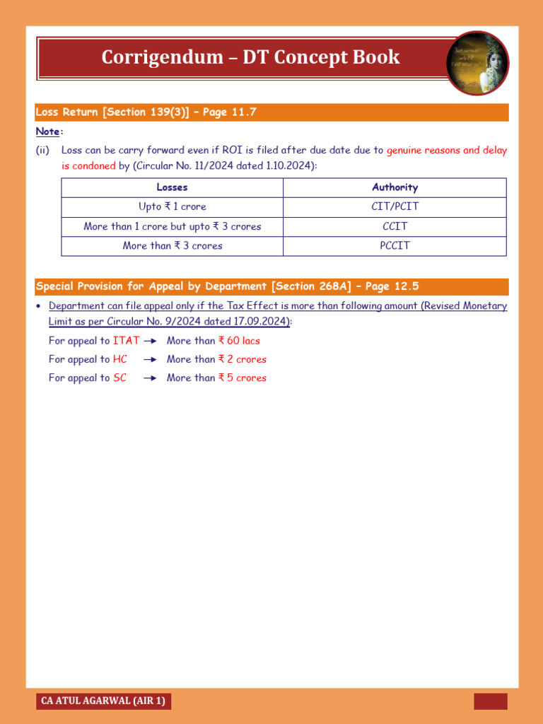 DT CB Corrigendum | PDF
