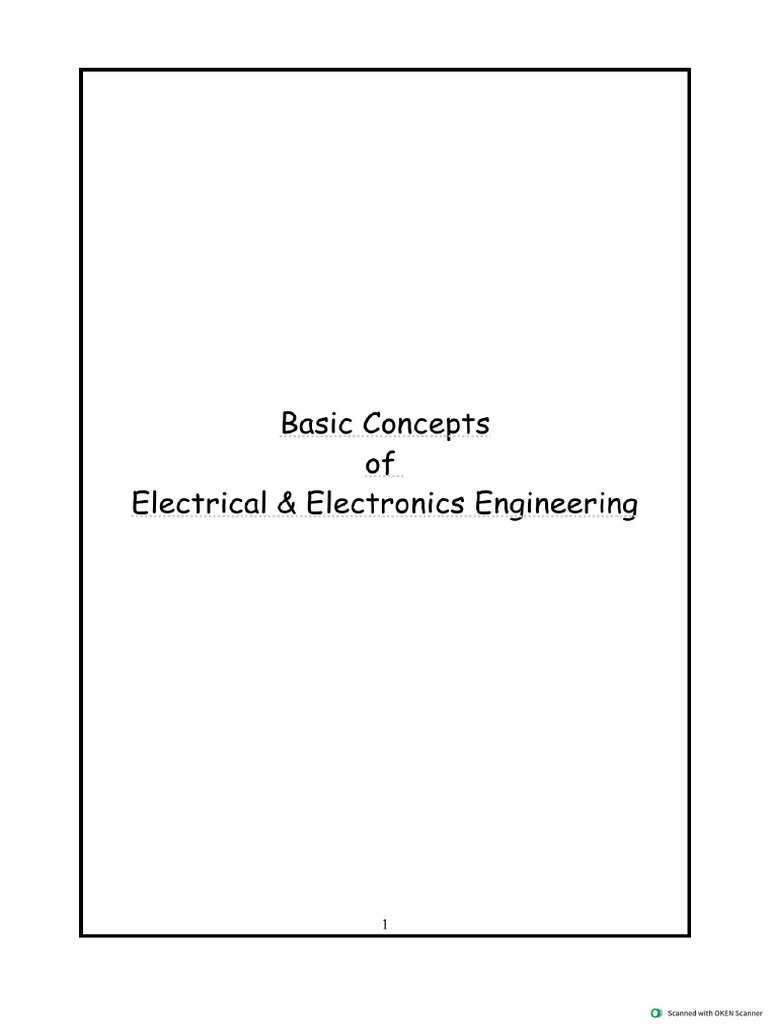 Basic Concepts of Electrical & Electronics Engineering - Manoj | PDF