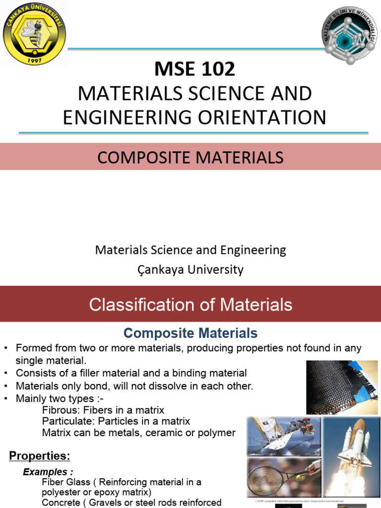 MSE 102 Course - 10 Composite Materials | PDF | Composite Material ...