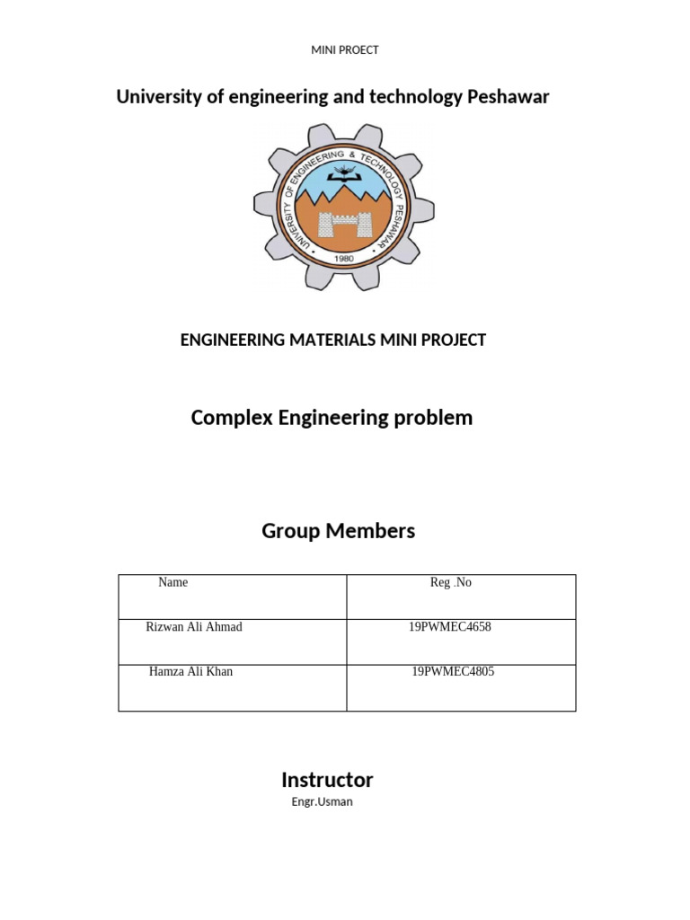 Complex Engineering Problem, Engineering Materilas CIR | PDF | Fuse (Electrical) | Electromagnetism