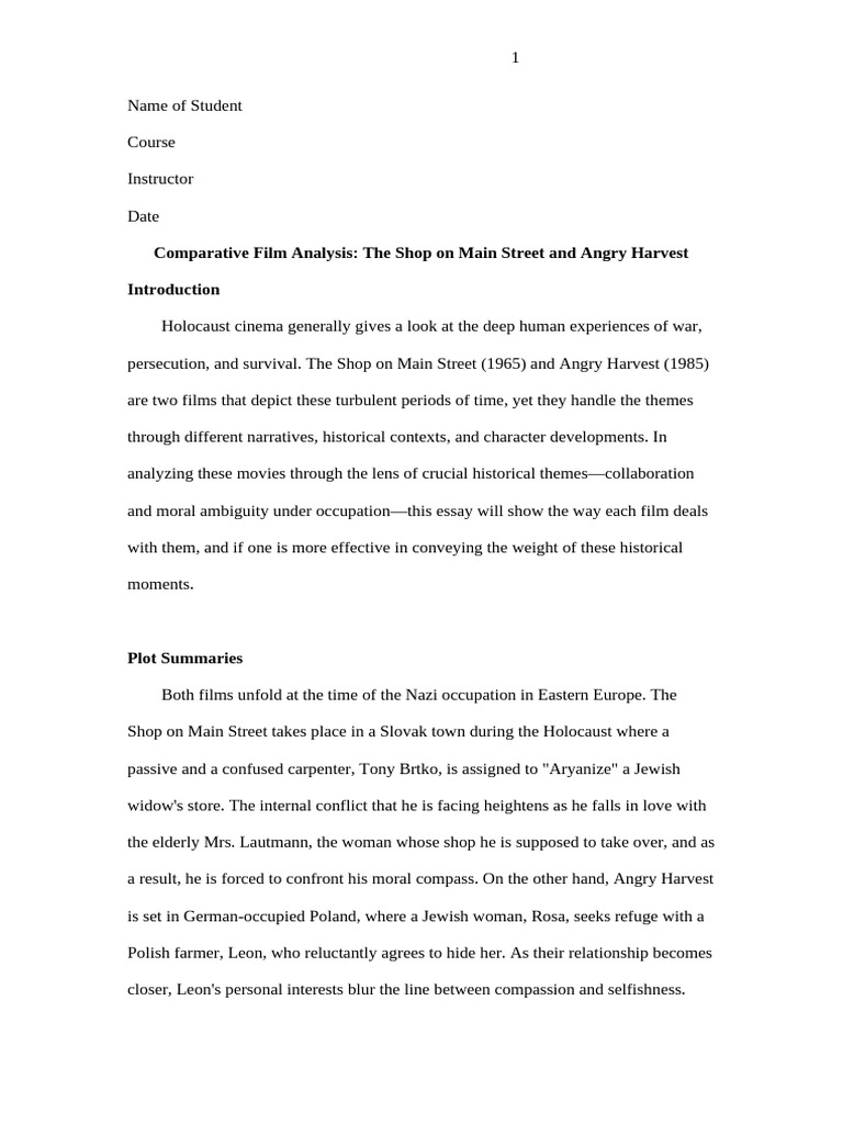 Comparative Film Analysis | PDF