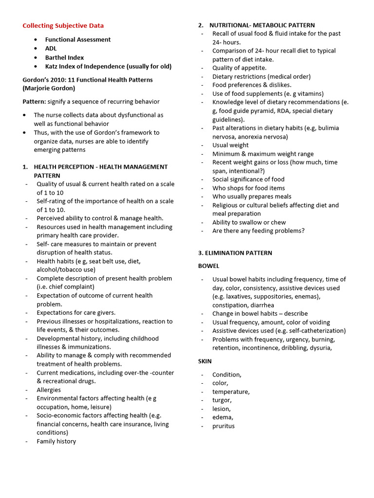 Subjective Data Collection in Nursing | PDF | Health Care | Clinical ...