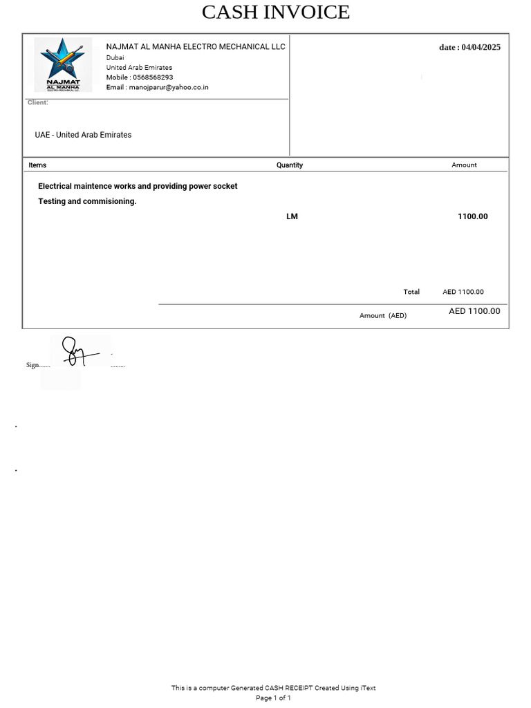 Invoice Villa Nova | PDF