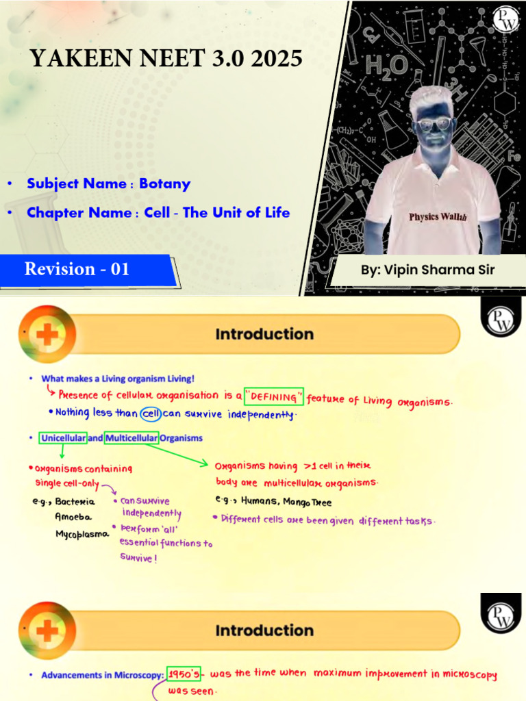 Cell The Unit of Life Revision - Invert | PDF