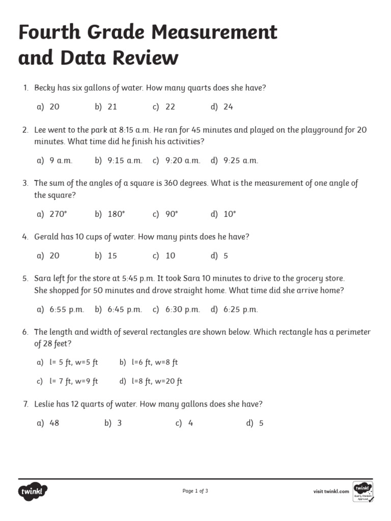 Us2 M 017 Common Core 4th Grade MD Standard Review Pack - Ver - 2 | PDF ...