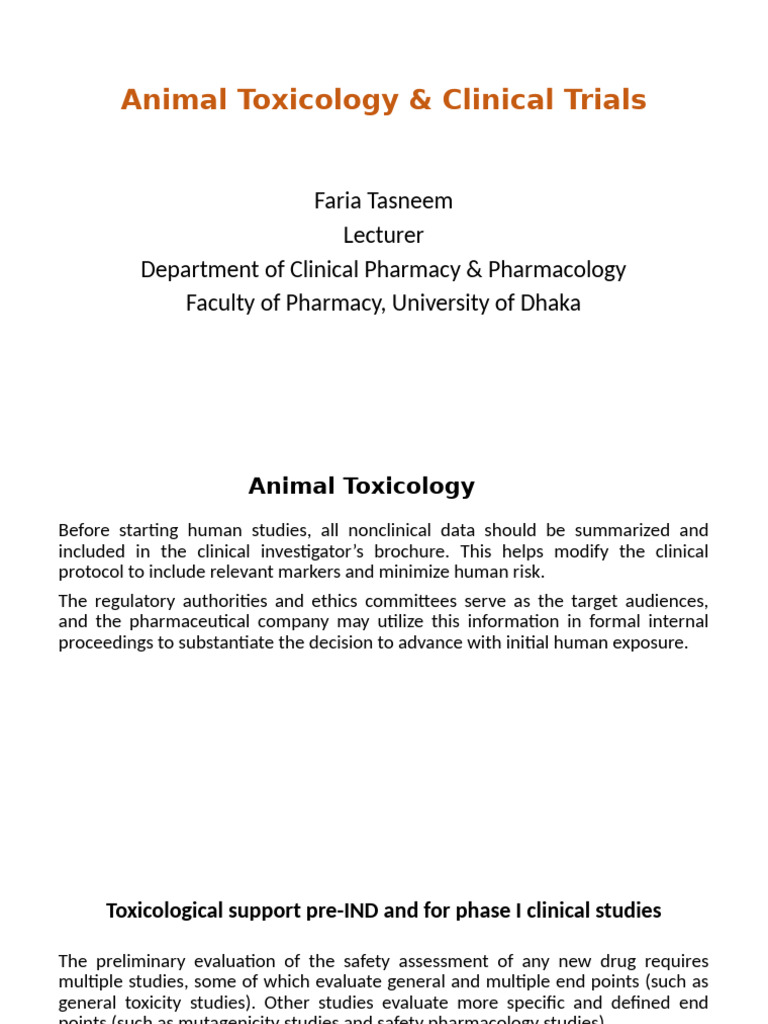 Animal toxicology & Clinical Trials | PDF | Phases Of Clinical Research ...