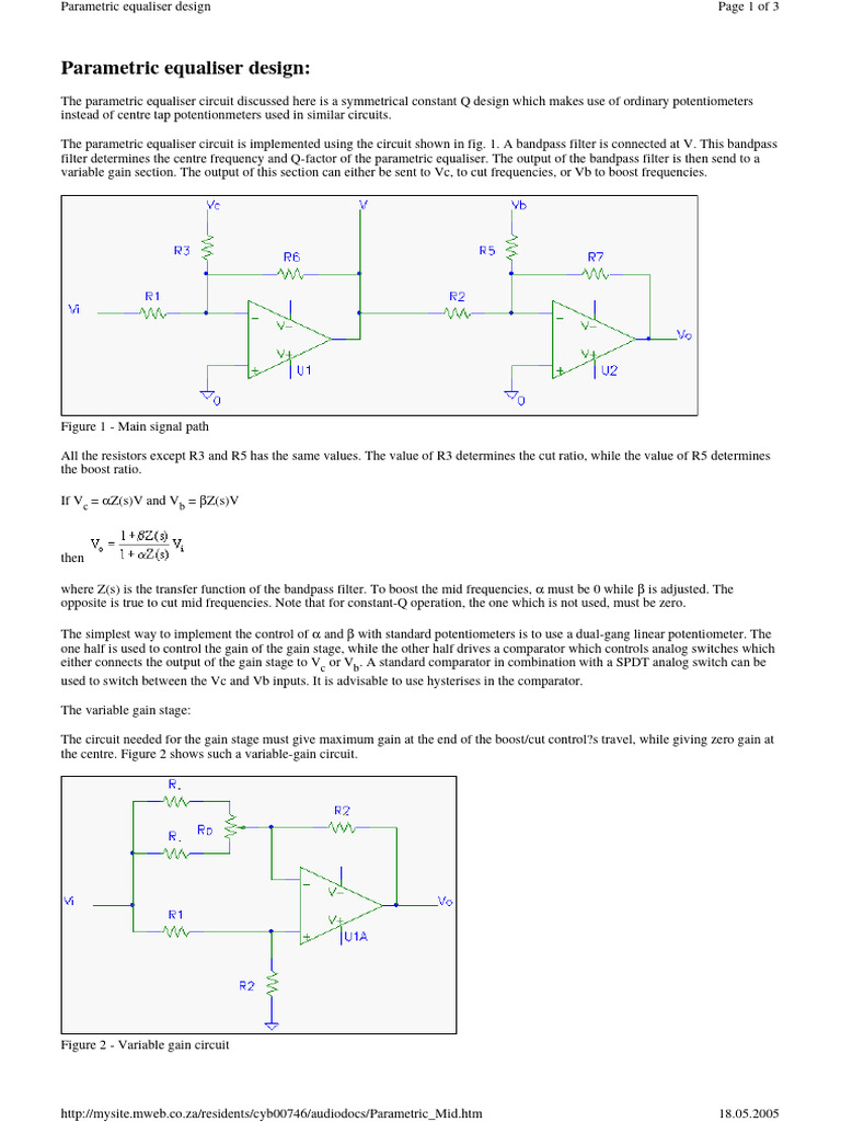 Parametric Filter Schaltung | PDF | Electronic Filter | Equalization (Audio)