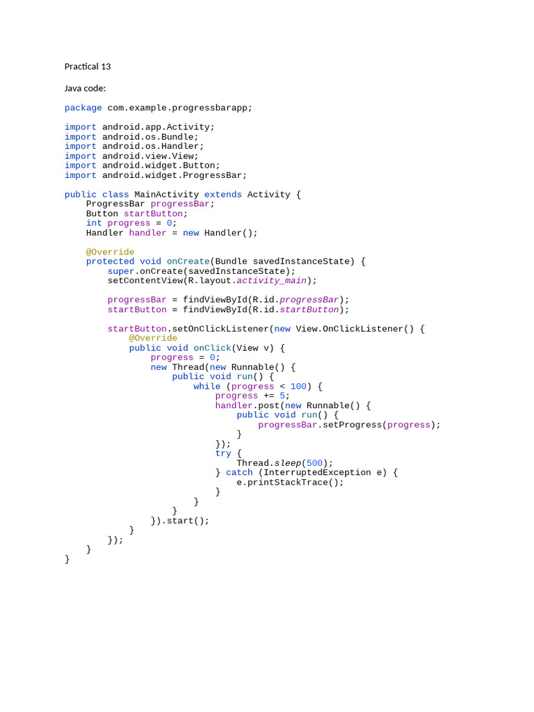 Practical 13 Java Code:: Package Import Import Import Import Import ...