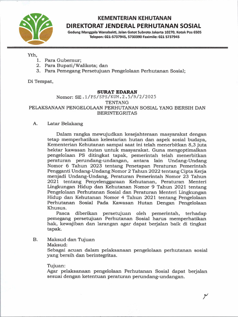 SE Dirjen PS Nomor 1 Tahun 2025 | PDF
