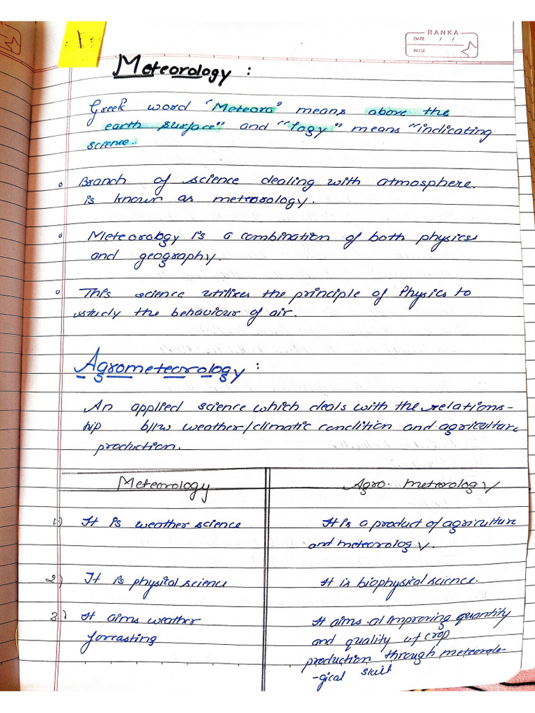 Agrometerology Lect 1-4 | PDF