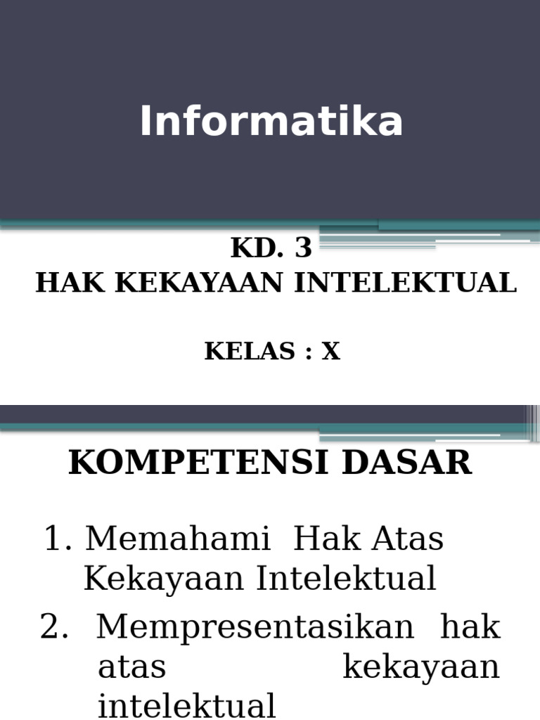 Memahami Hak Kekayaan Intelektual | PDF