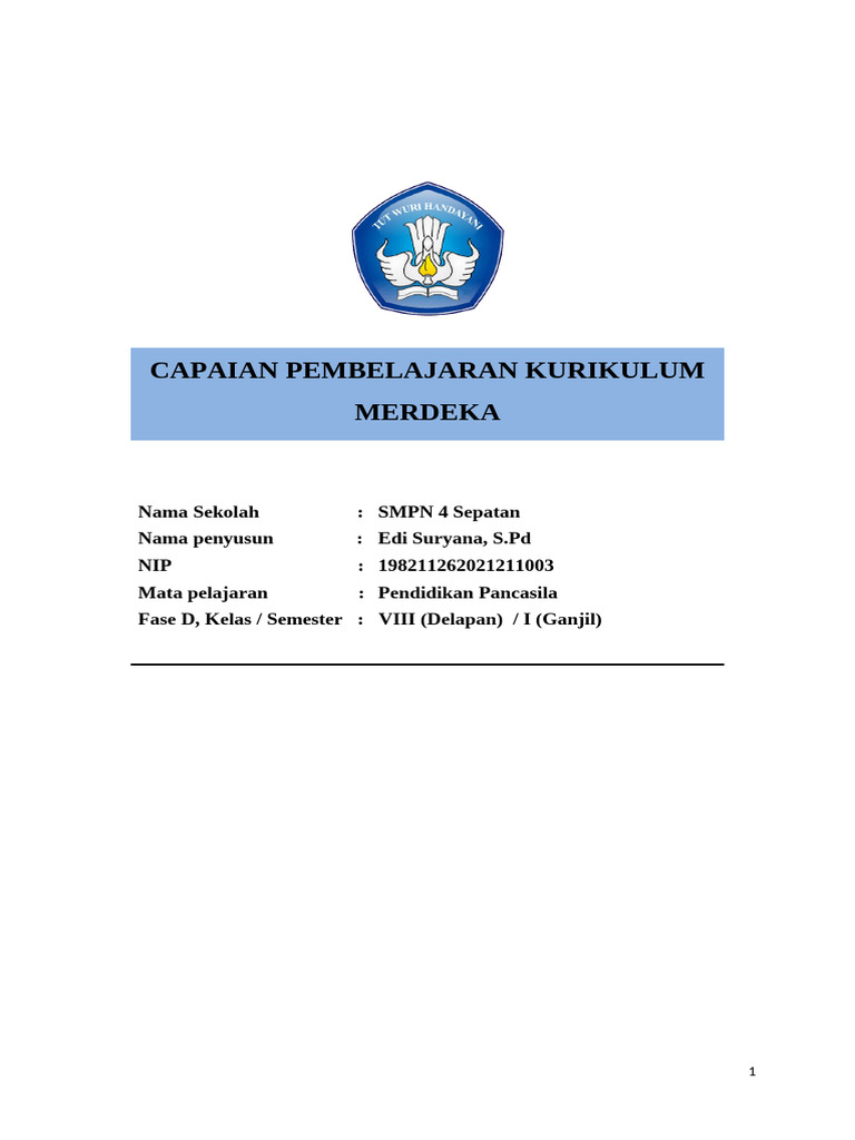 Modul Ajar PPKN BAB 2 Kelas 8 Edi 2024 - 2025 | PDF