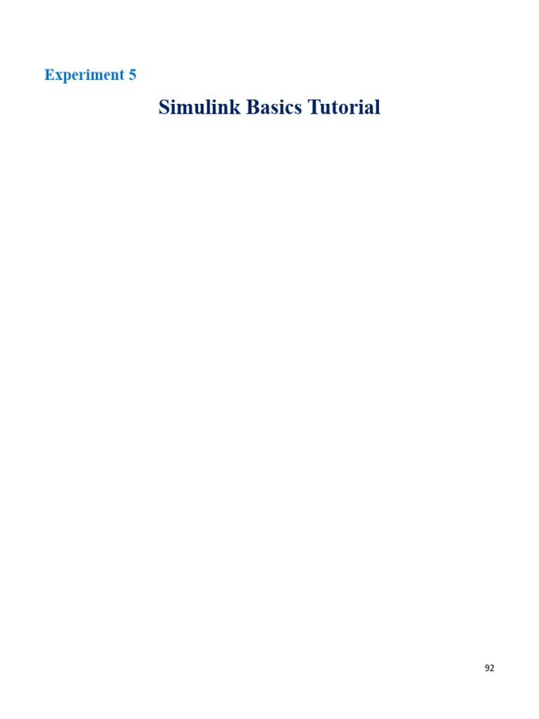 05 - Simulink Basics Tutorial | PDF | Matlab | System