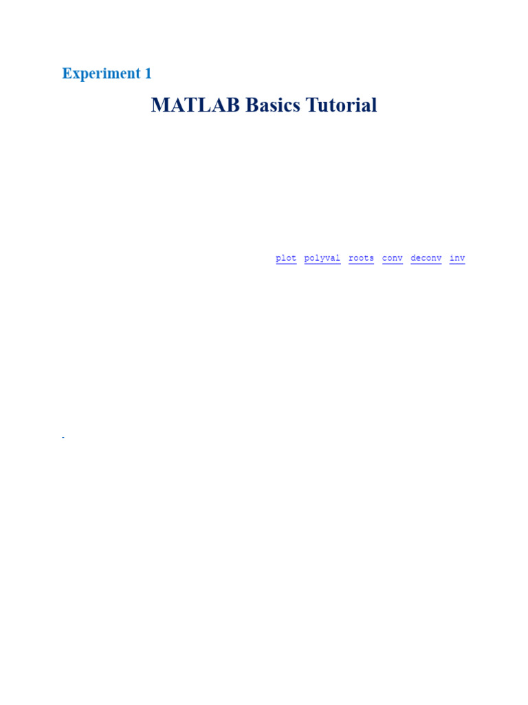 01 MATLAB Basics Tutorial A | PDF | Matrix (Mathematics) | Matlab