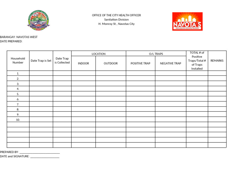 Ovi Trap Monitoring Checklist | PDF