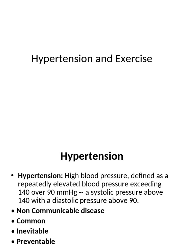Hypertension Management Through Exercise | PDF | Hypertension | Blood ...