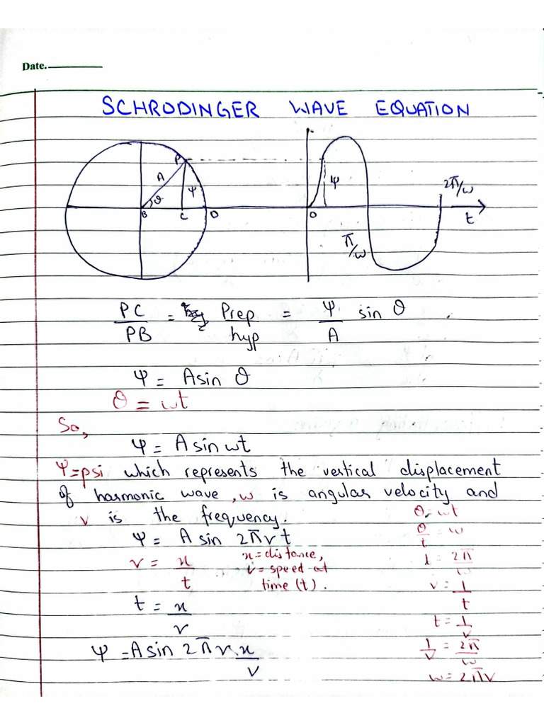 Schrodinger wave equation | PDF