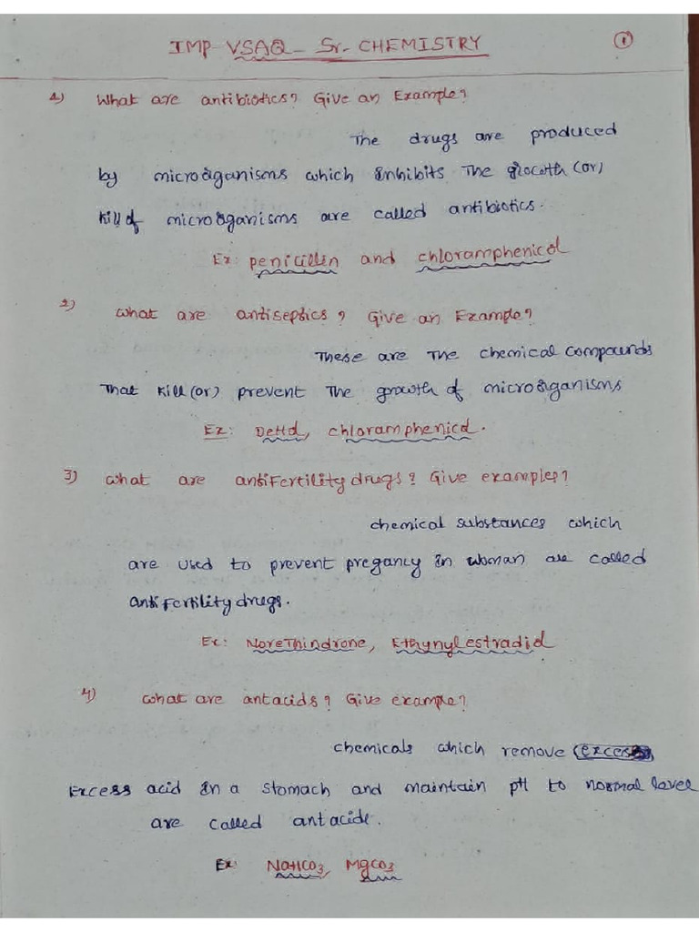 2nd Year Chemistry VSQ Solutions (Government Question Bank) | PDF