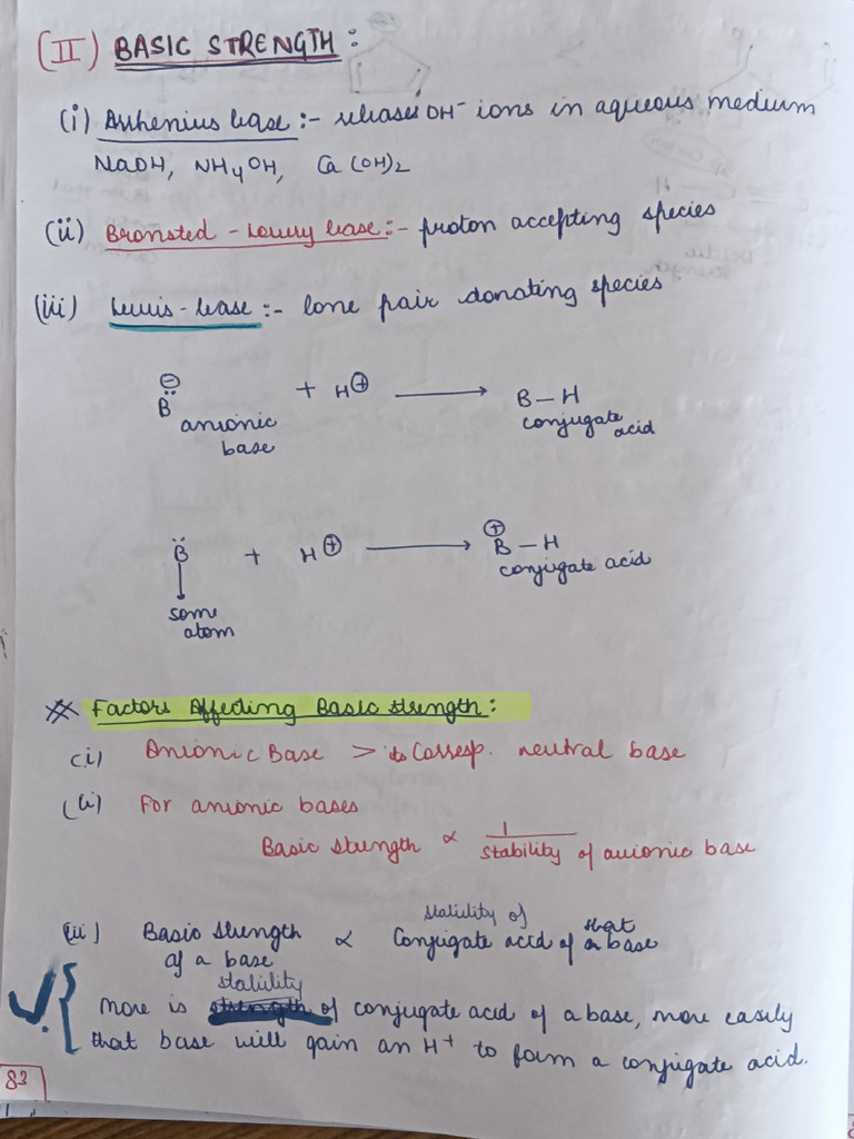 Acidic Strength and Basic Strength Organic Chem | PDF