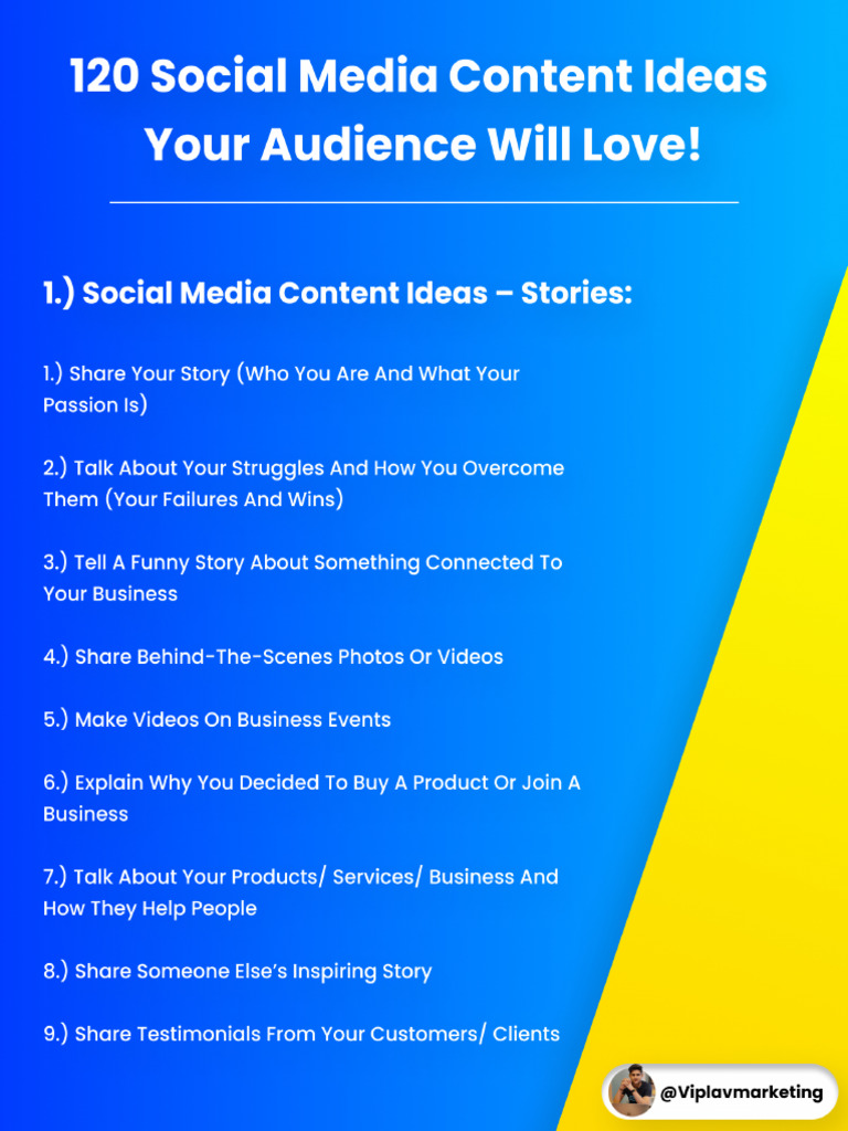 120 Social Media Content Ideas! | PDF