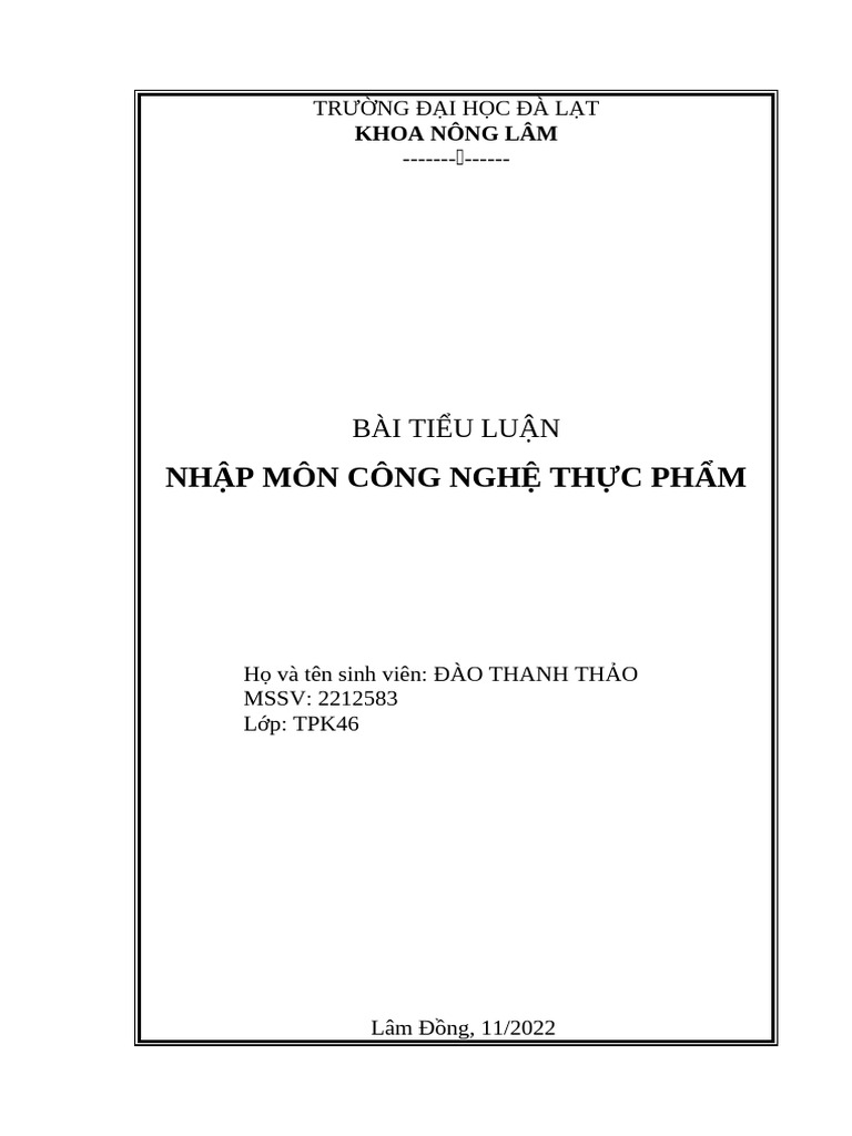 Tieu Luan CNTP - Format | PDF