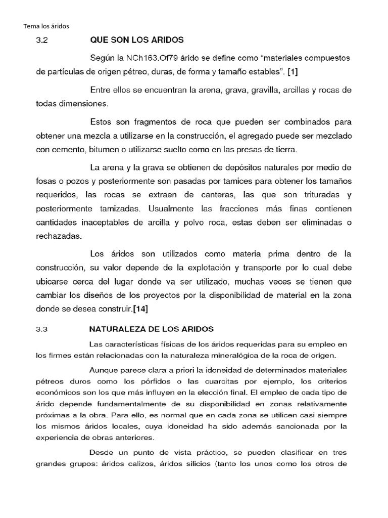 Tema Los Áridos | PDF
