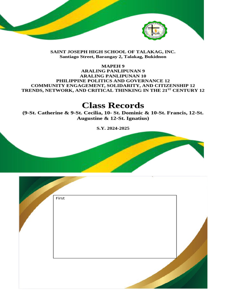 Saint Joseph High School Class Records 2024 | PDF