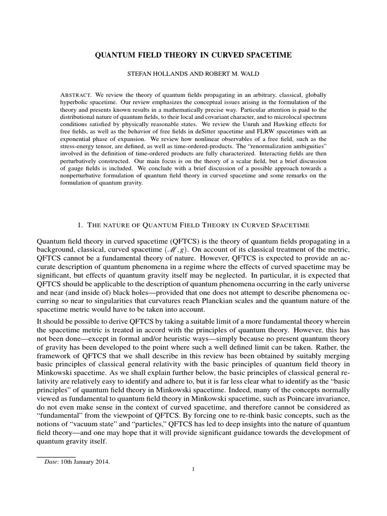 Document | PDF | Field (Physics) | Quantum Field Theory