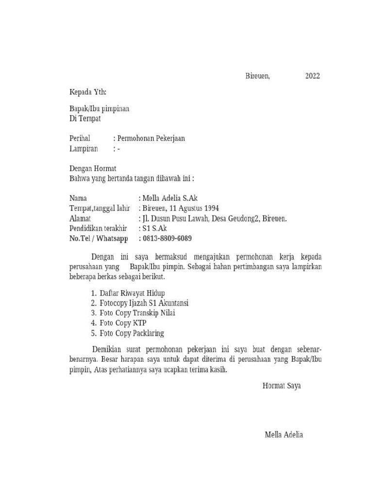 Berkas Lamaran Kerja Mella Adelia - Compressed - Compressed - 11zon - Mella Aidelia | PDF