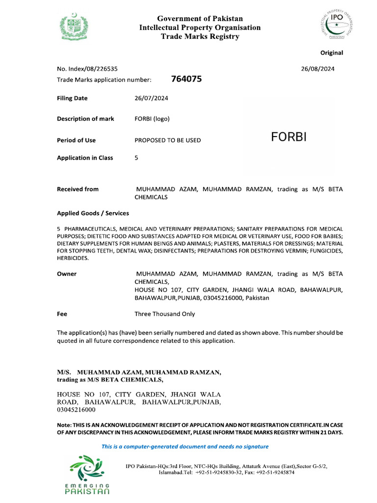 Beta Chemicals (Forbi) | PDF