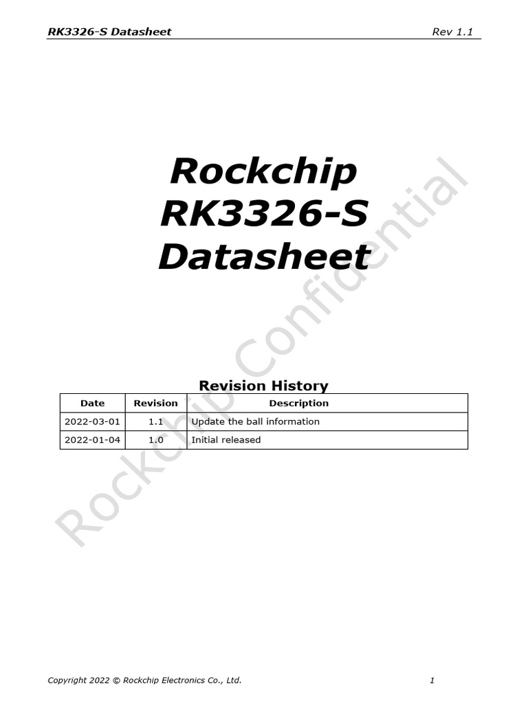 Rockchip RK3326-S Datasheet V1.1-20220301 | PDF | Flash Memory ...