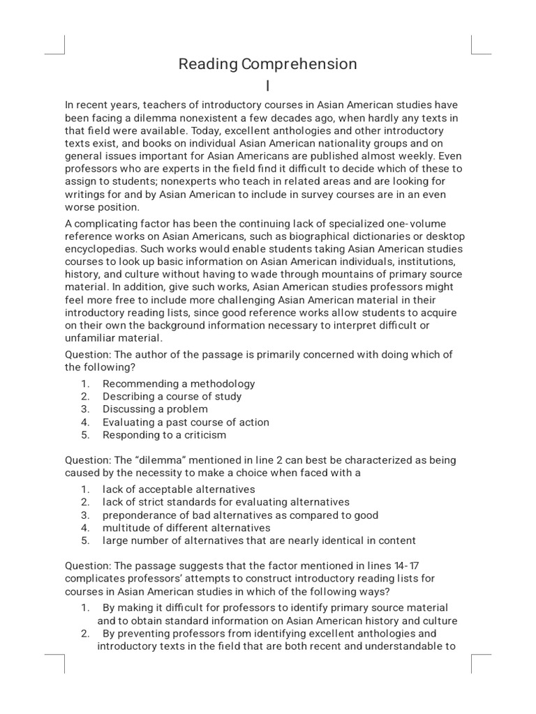 Reading Comprehension 2024 | PDF | Bias | Textbook