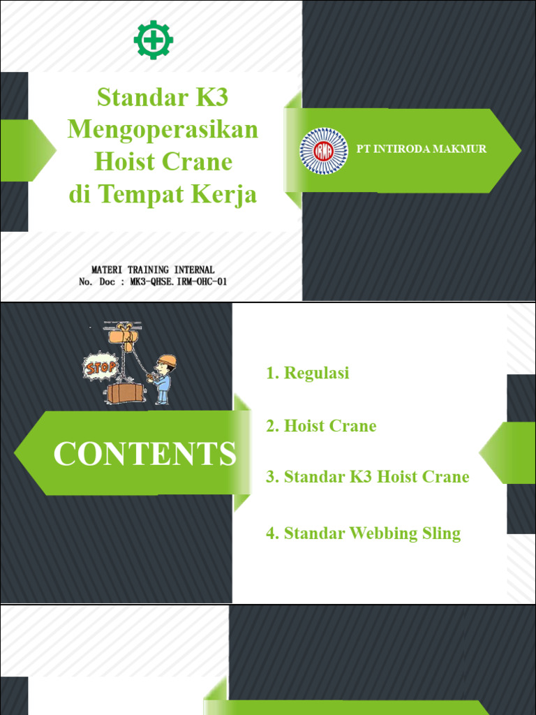 Standar K3 Pengoperasian Hoist Crane | PDF