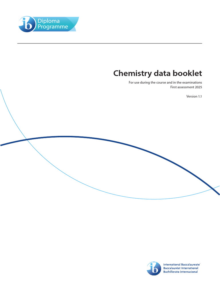 IB Chemistry Data Booklet 2025 | PDF | Chemical Bond | Chemical Elements