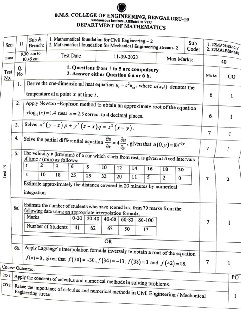 Mathematics (CV, ME) | PDF