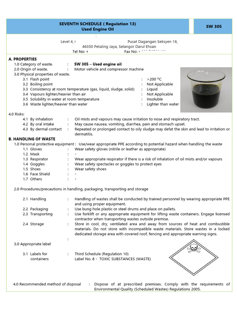 Example WasteCard SW305 1 | PDF | Waste | Personal Protective Equipment