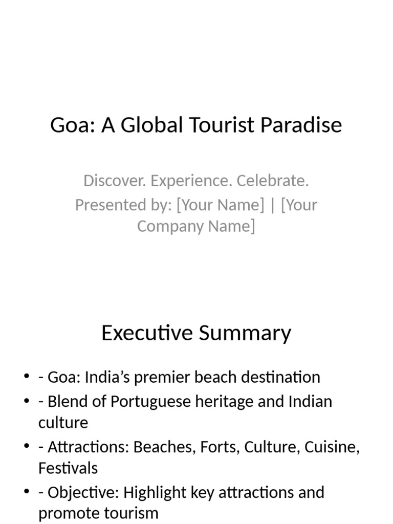 Goa Tourism Presentation | PDF