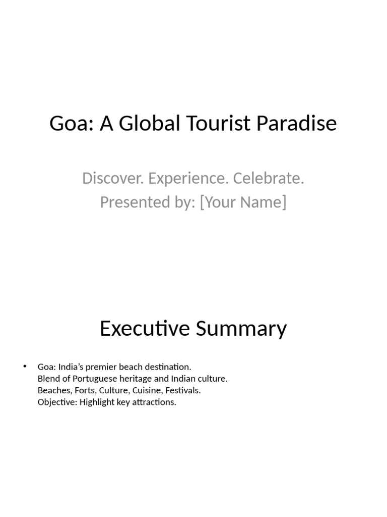 Goa Tourism Presentation | PDF