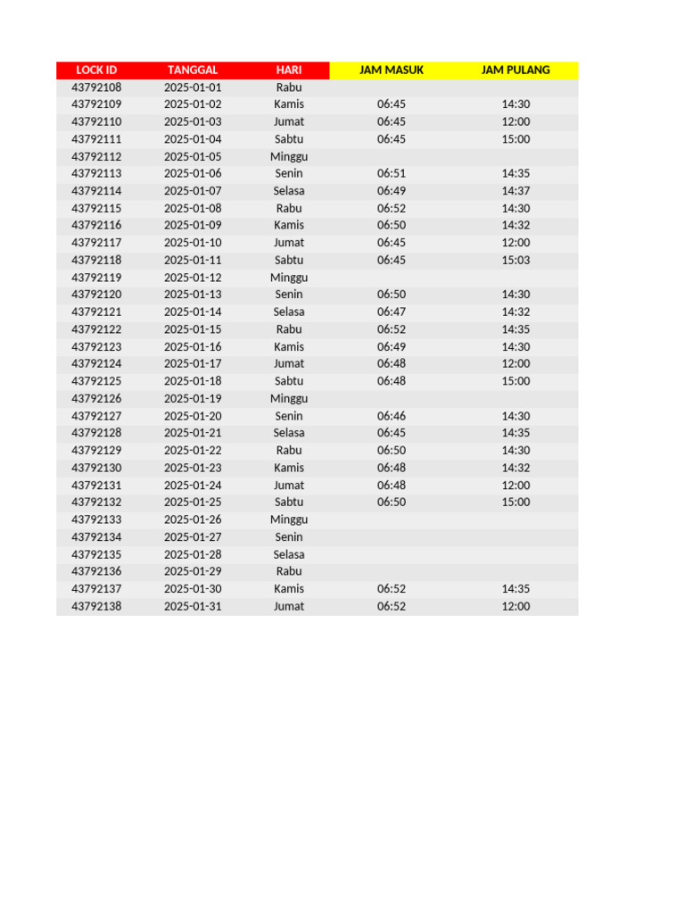Template-Absensi - Bu Reni | PDF