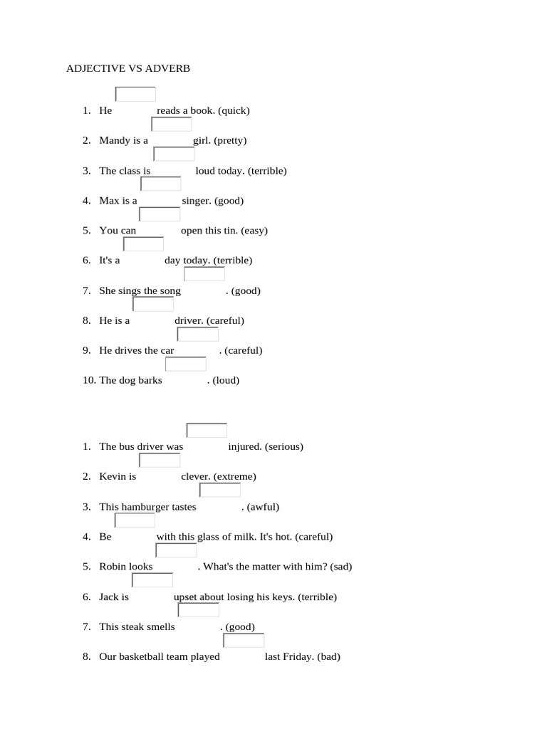 ADJECTIVE VS ADVERB | PDF