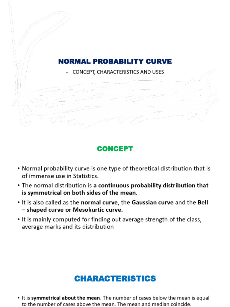 Normal Probability Curve | PDF | Normal Distribution | Mean
