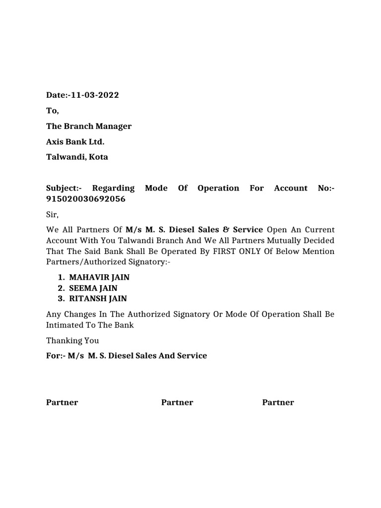 Letter of Bank | PDF