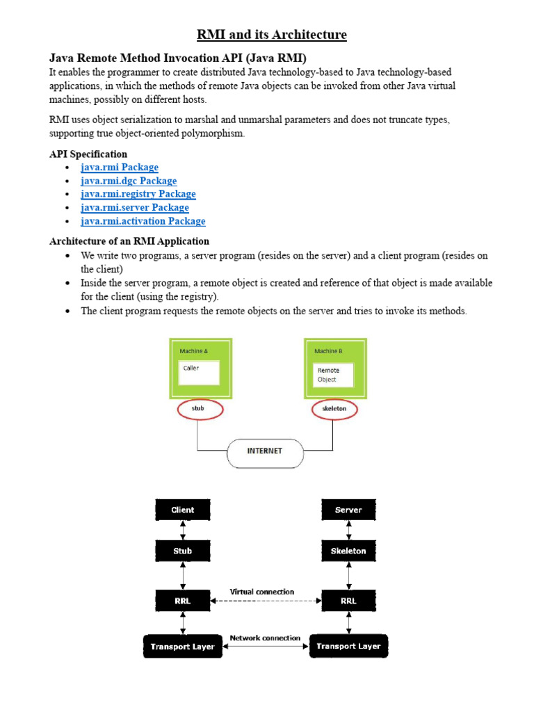RMI and its Architecture | PDF | Java (Programming Language) | Computer ...