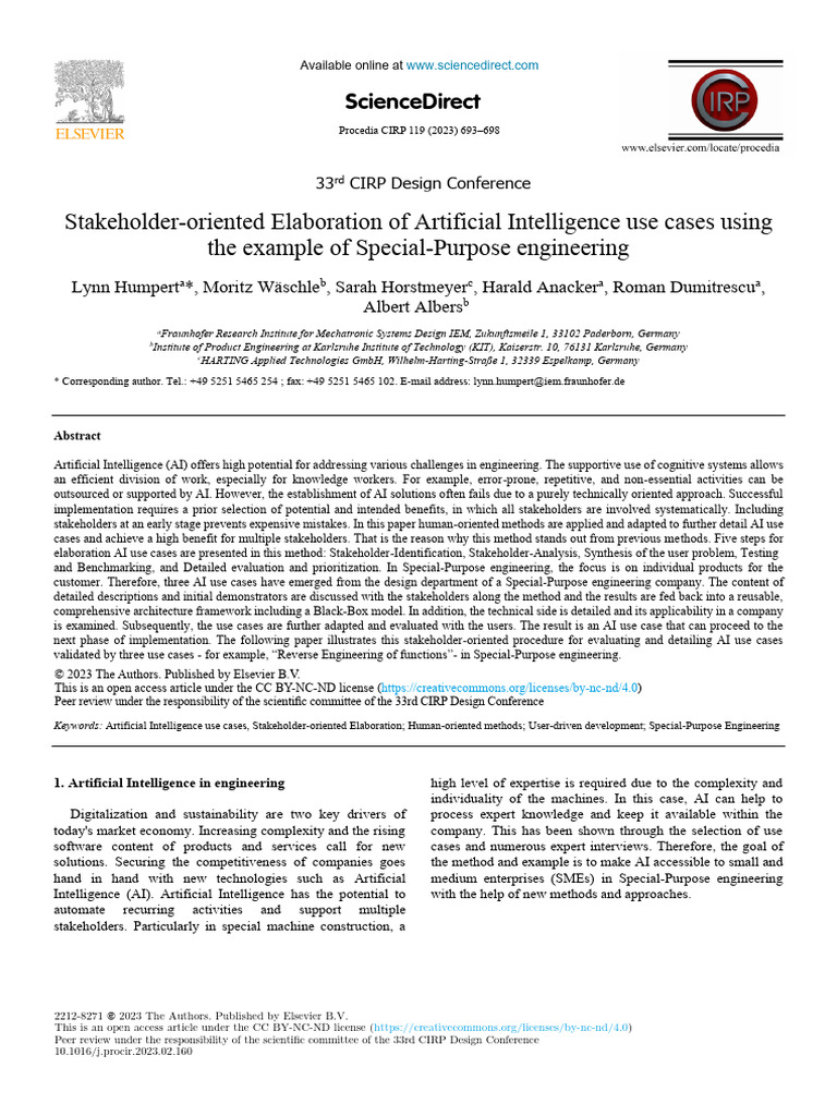 1 s2.0 S2212827123005978 Main | PDF | Use Case | Artificial Intelligence