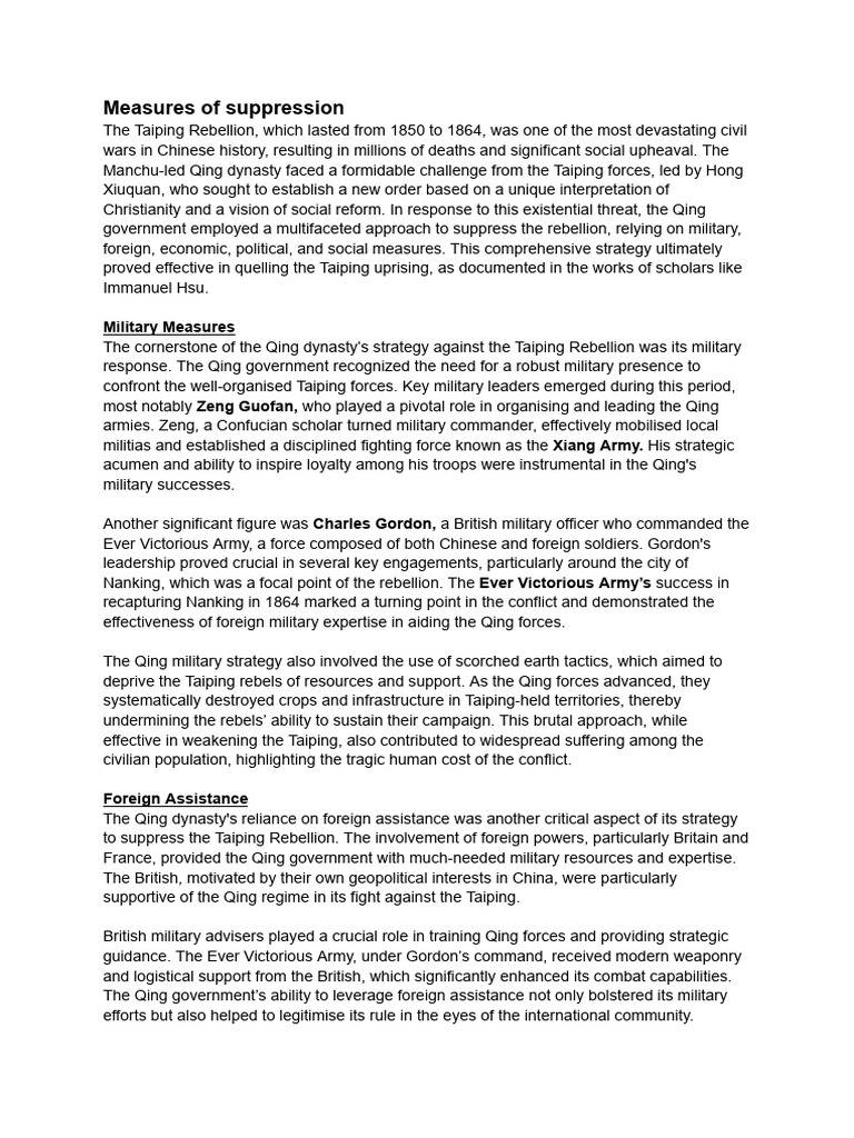 China Writeup On Taiping Rebellion | PDF | Qing Dynasty | Confucianism