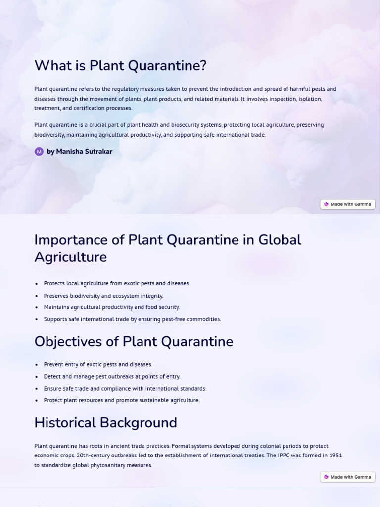 Importance of Plant Quarantine Explained | PDF | Quarantine | Agriculture