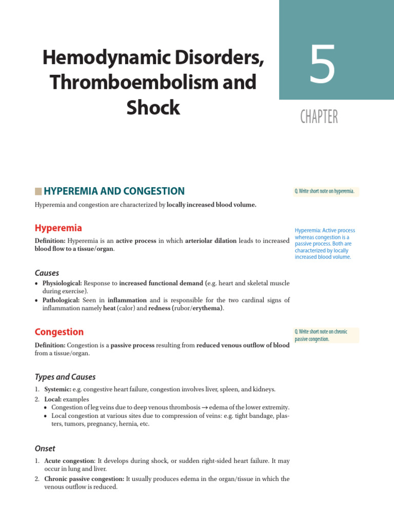 5. Hemodynamic Disorders, Thromboembolism and Shock | PDF | Edema | Coagulation